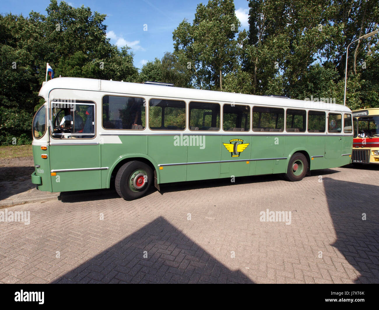 A photograph of a 1967 Leyland Den Oudsten LO bus, a type of Dutch-made ...