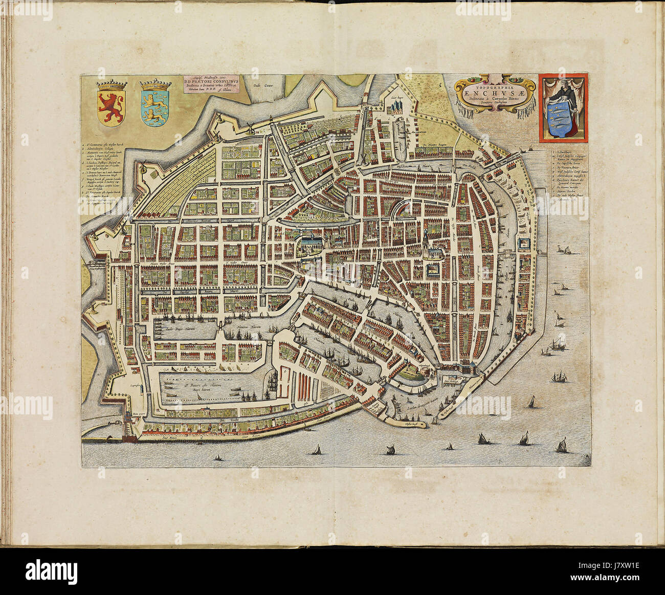 This map from the 1698 'Atlas de Wit' depicts Enkhuizen, a historic town in the Netherlands. The ...