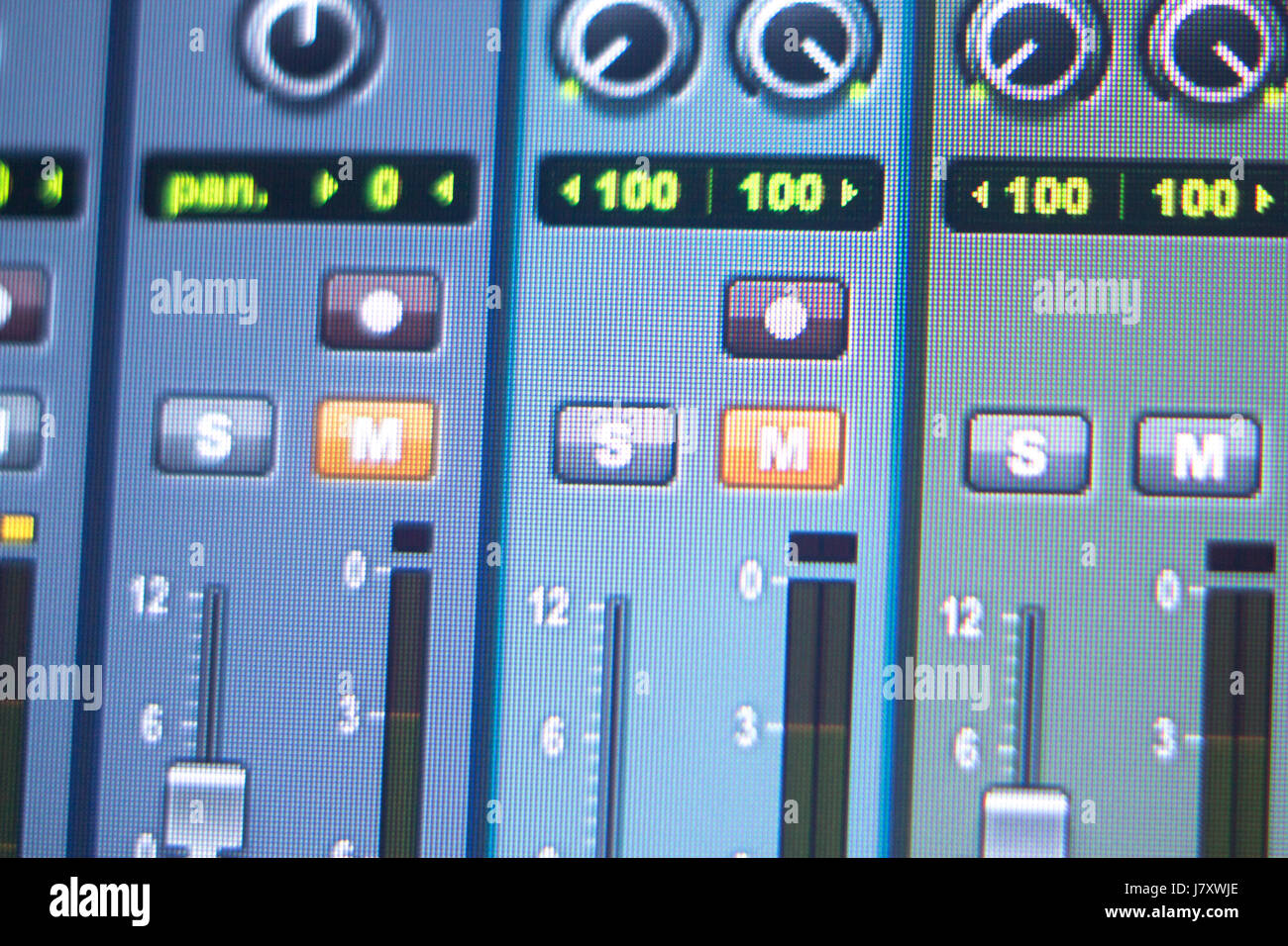 Recording audio, music, vocal and voiceover studio digital mixing desk ...