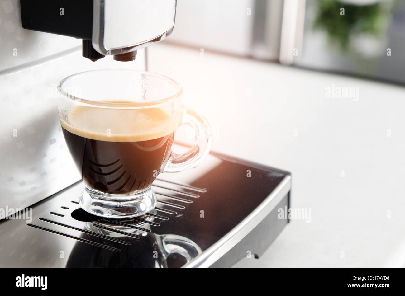 Home professional coffee machine with espresso cup. coffee machine ...