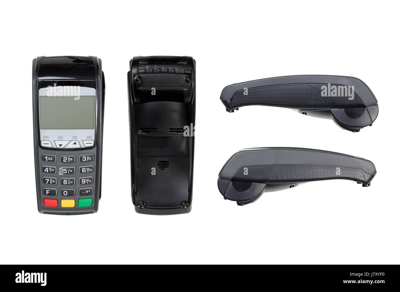 Payment terminal isolated on white. Top, bottom, sides, texture Stock ...