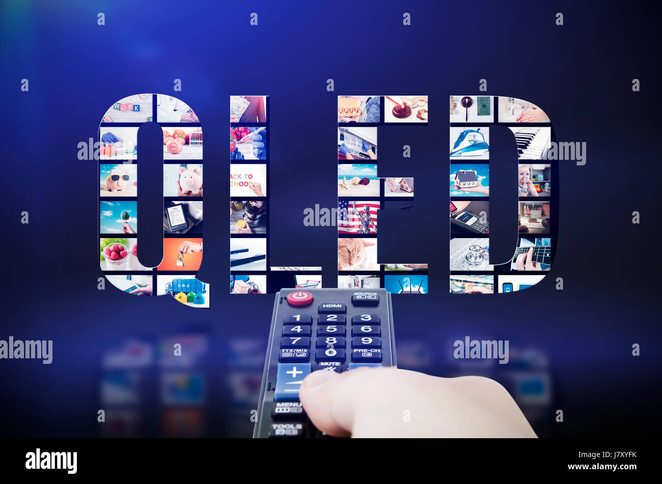 QLED quantum dot tv display innovation technology abstract composition ...