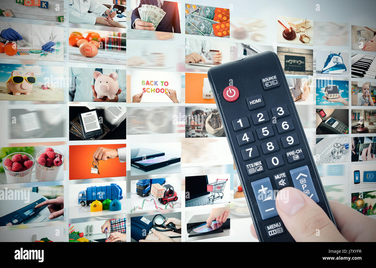 Television broadcast multimedia abstract composition with remote ...