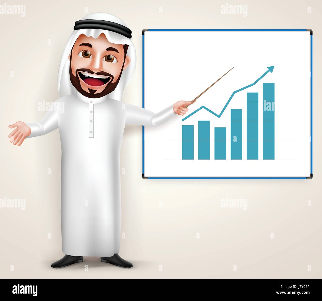 Professional Saudi Arab man vector character wearing thobe teaching ... Professional Saudi Arab man vector character wearing thobe teaching ...