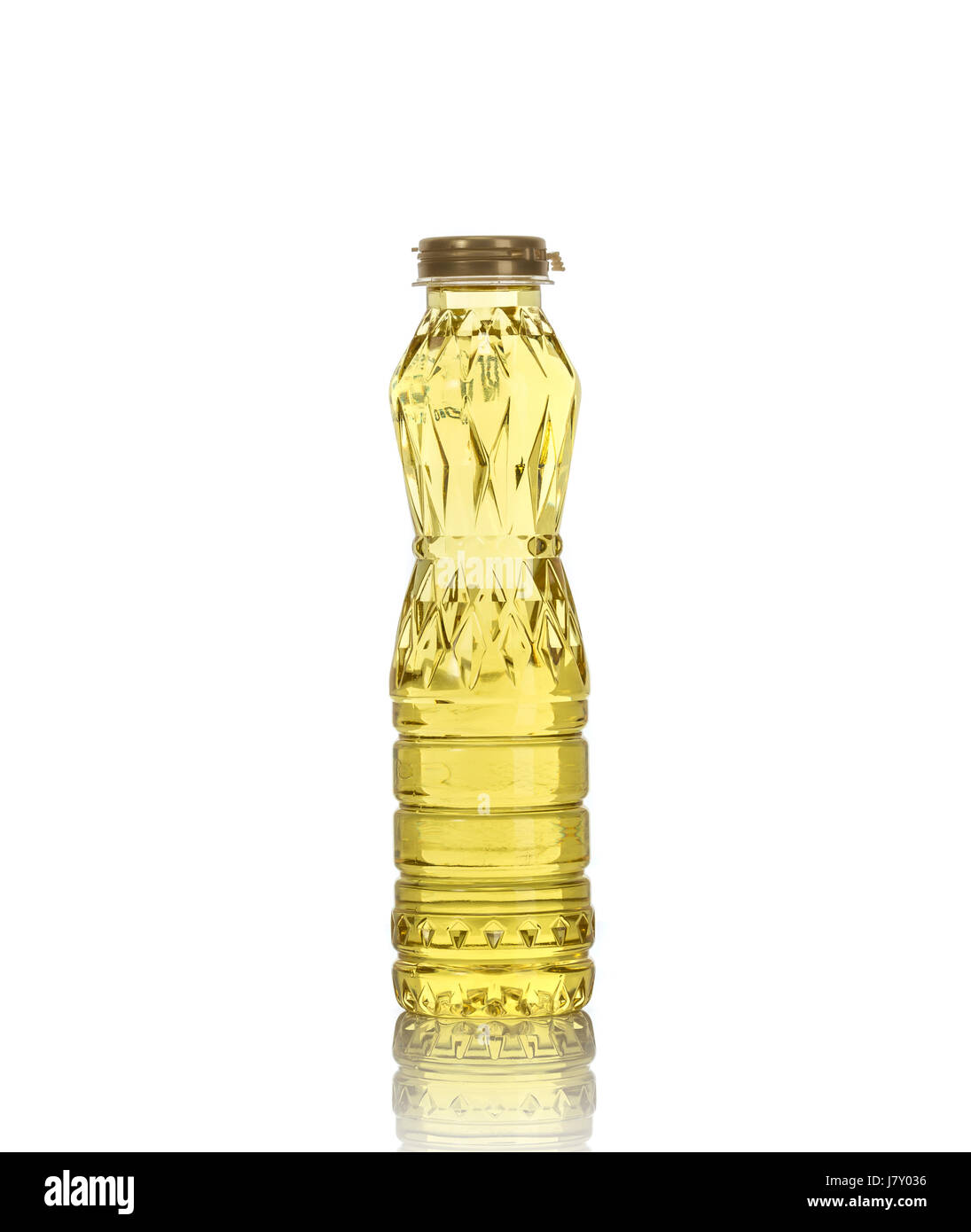 Cooking oil in plastic bottle. Studio shot isolated on white background ...