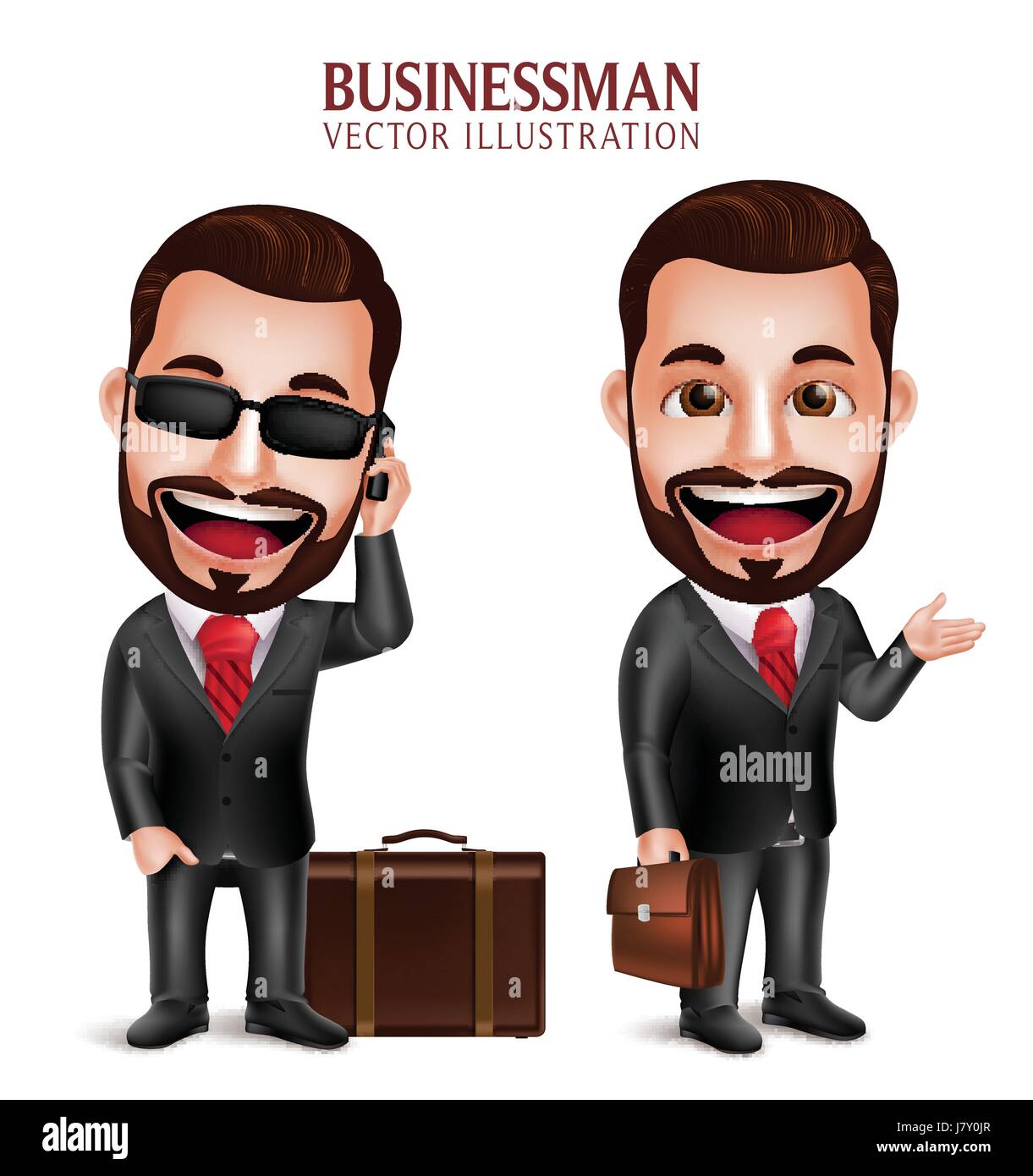 Professional Business Man Vector Character Happy Traveling with ...