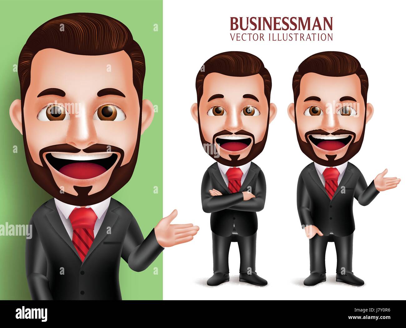 Professional Business Man Vector Character Smiling in Attractive ...