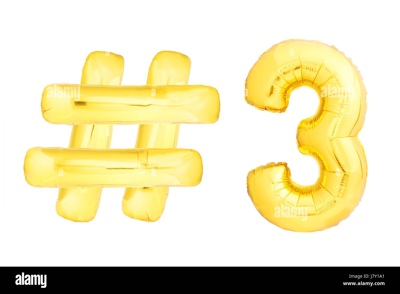 Golden number three with hashtag symbol Stock Photo - Alamy