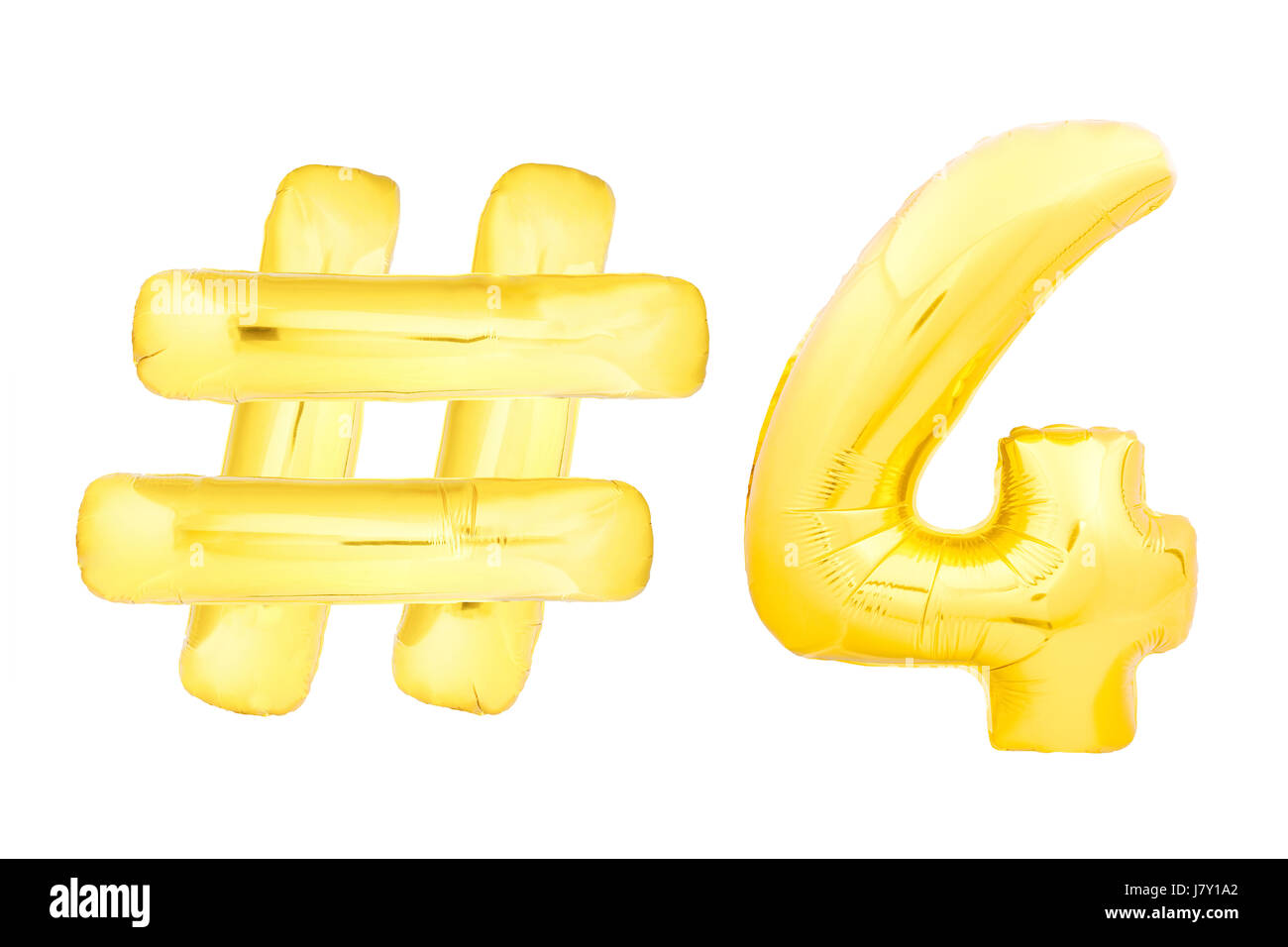 Golden number four with hashtag symbol Stock Photo - Alamy