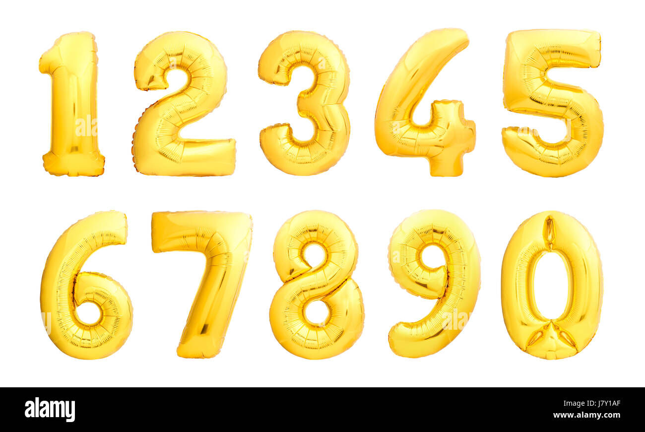 Numbers set made of inflatable balloons Stock Photo - Alamy