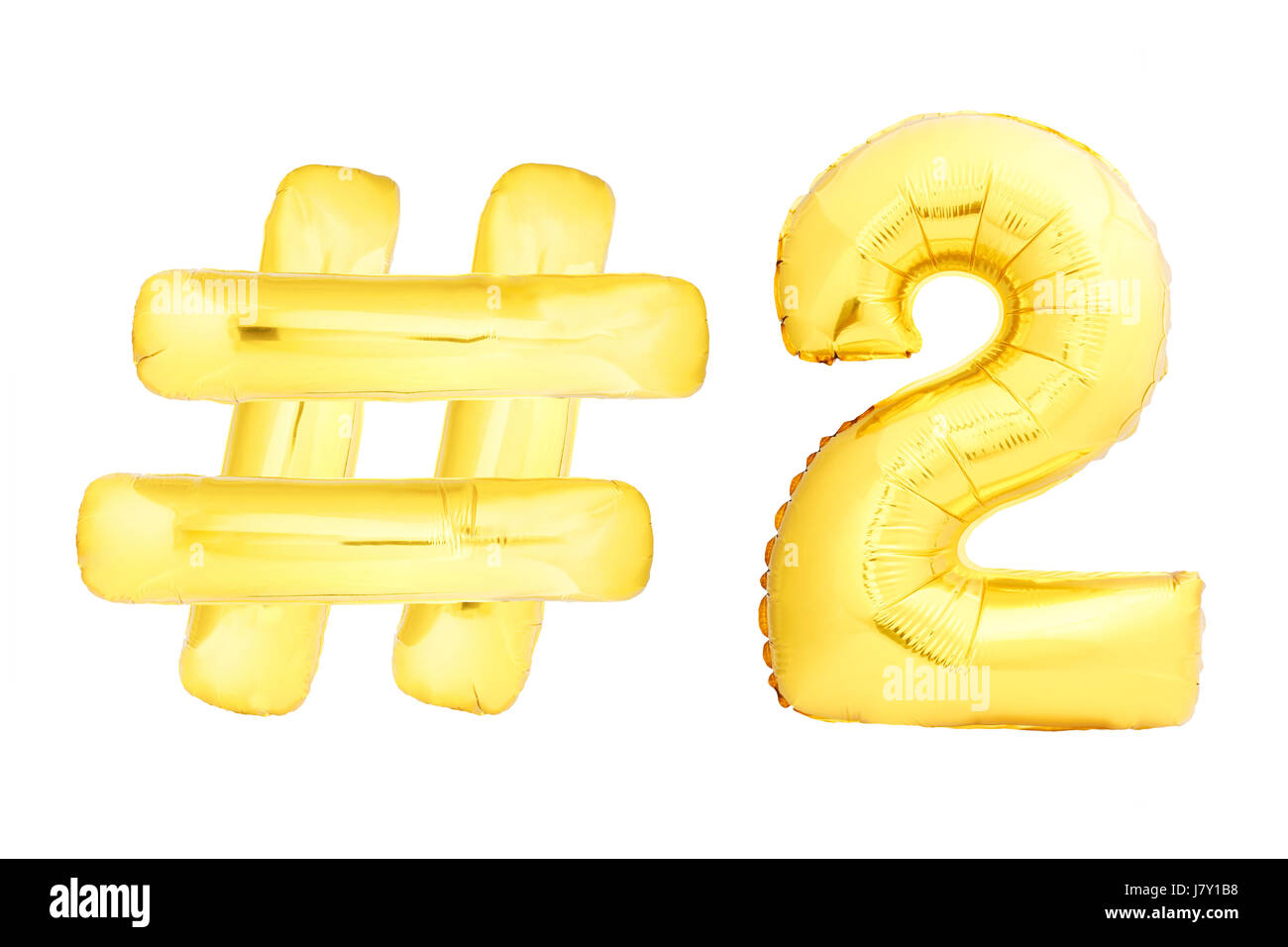 Golden number two with hashtag symbol Stock Photo - Alamy