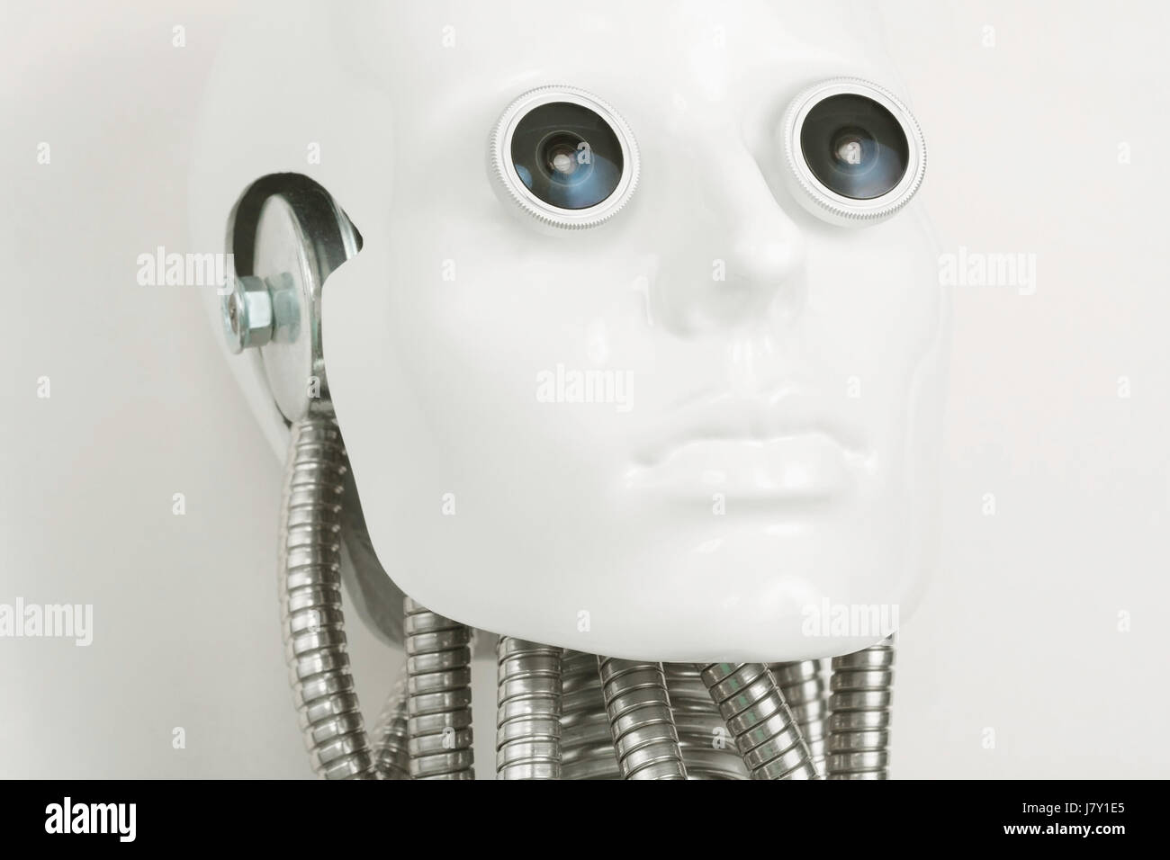 Close-up of humanoid robot head Stock Photo - Alamy