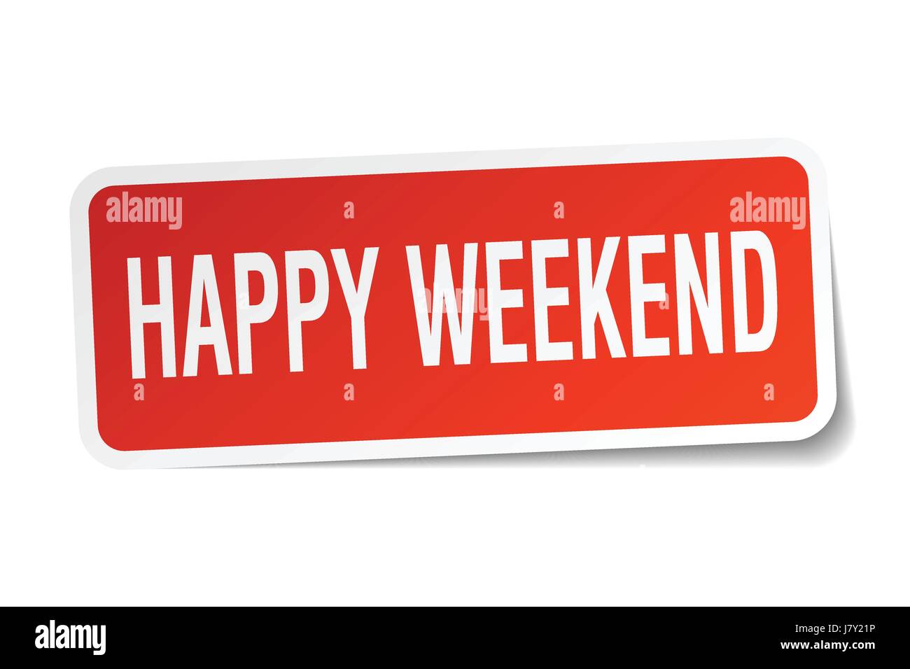 happy weekend square sticker on white Stock Vector Image & Art - Alamy