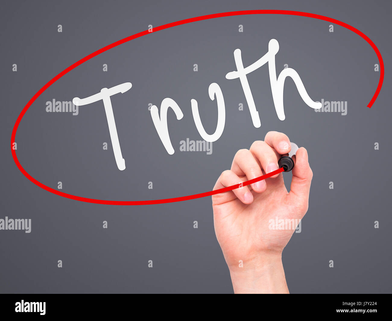 Man Hand writing Truth with marker on transparent wipe board. Isolated ...