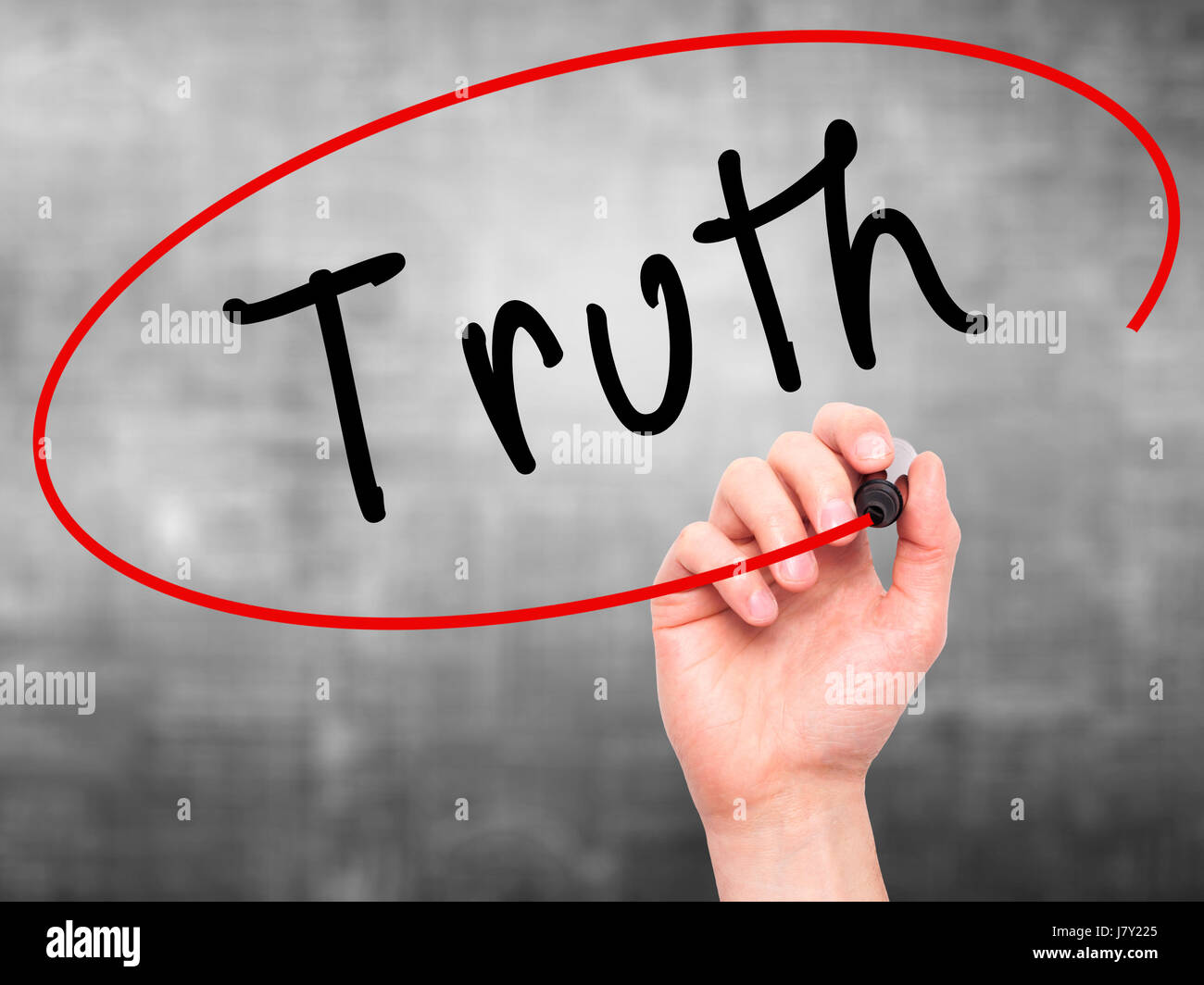 Man Hand writing Truth with marker on transparent wipe board. Isolated ...