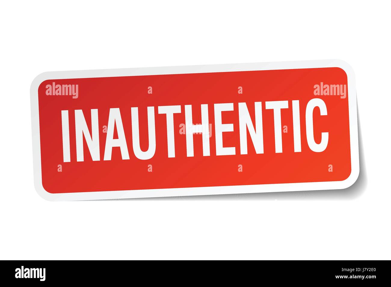 inauthentic square sticker on white Stock Vector Image & Art - Alamy