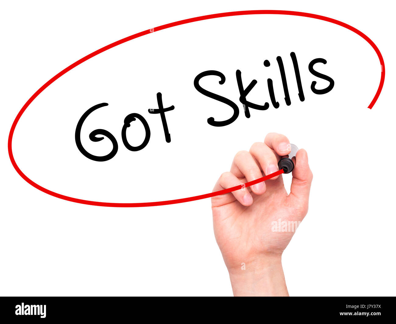 Man hand writing Got Skills on visual screen. Business,help, internet ...