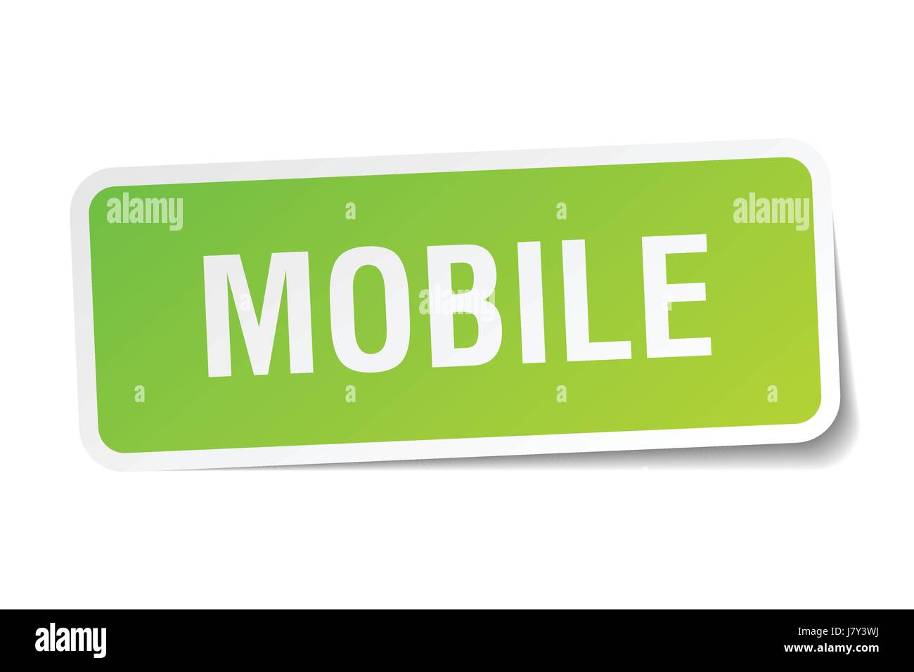 mobile square sticker on white Stock Vector Image & Art - Alamy