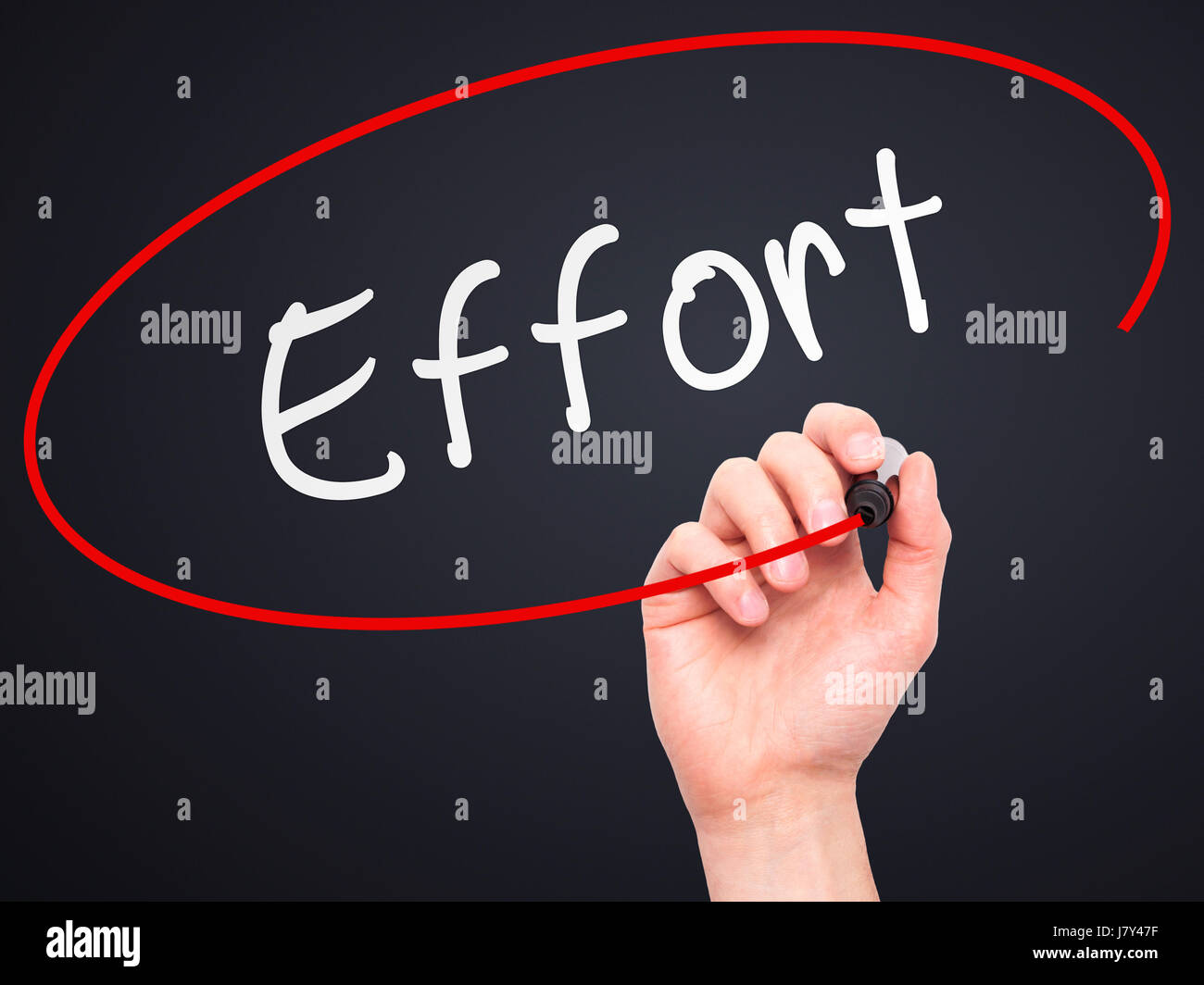 Man hand writing Effort on visual screen. Business,help, internet ...