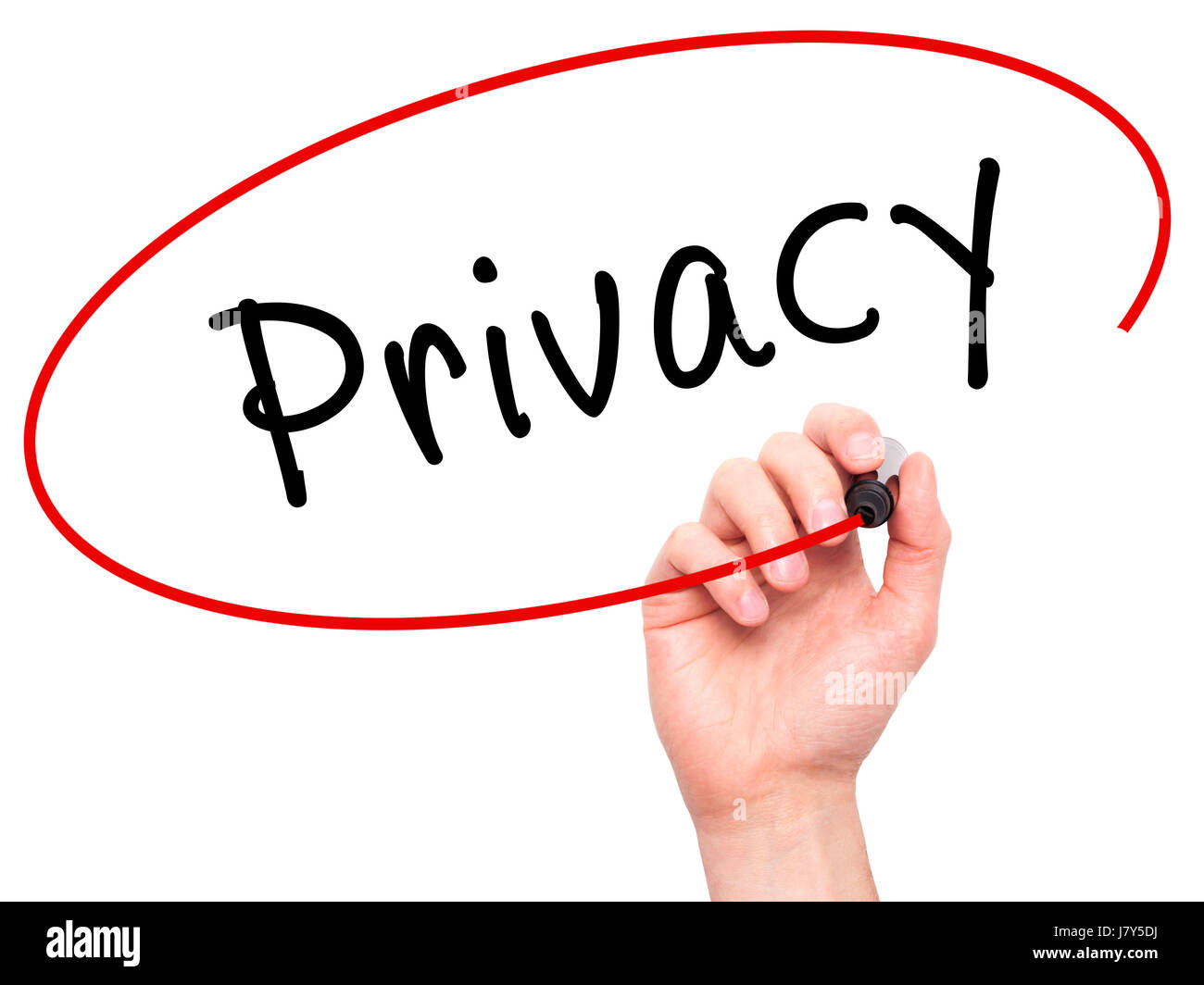 Man Hand writing Privacy with black marker on visual screen. Isolated ...
