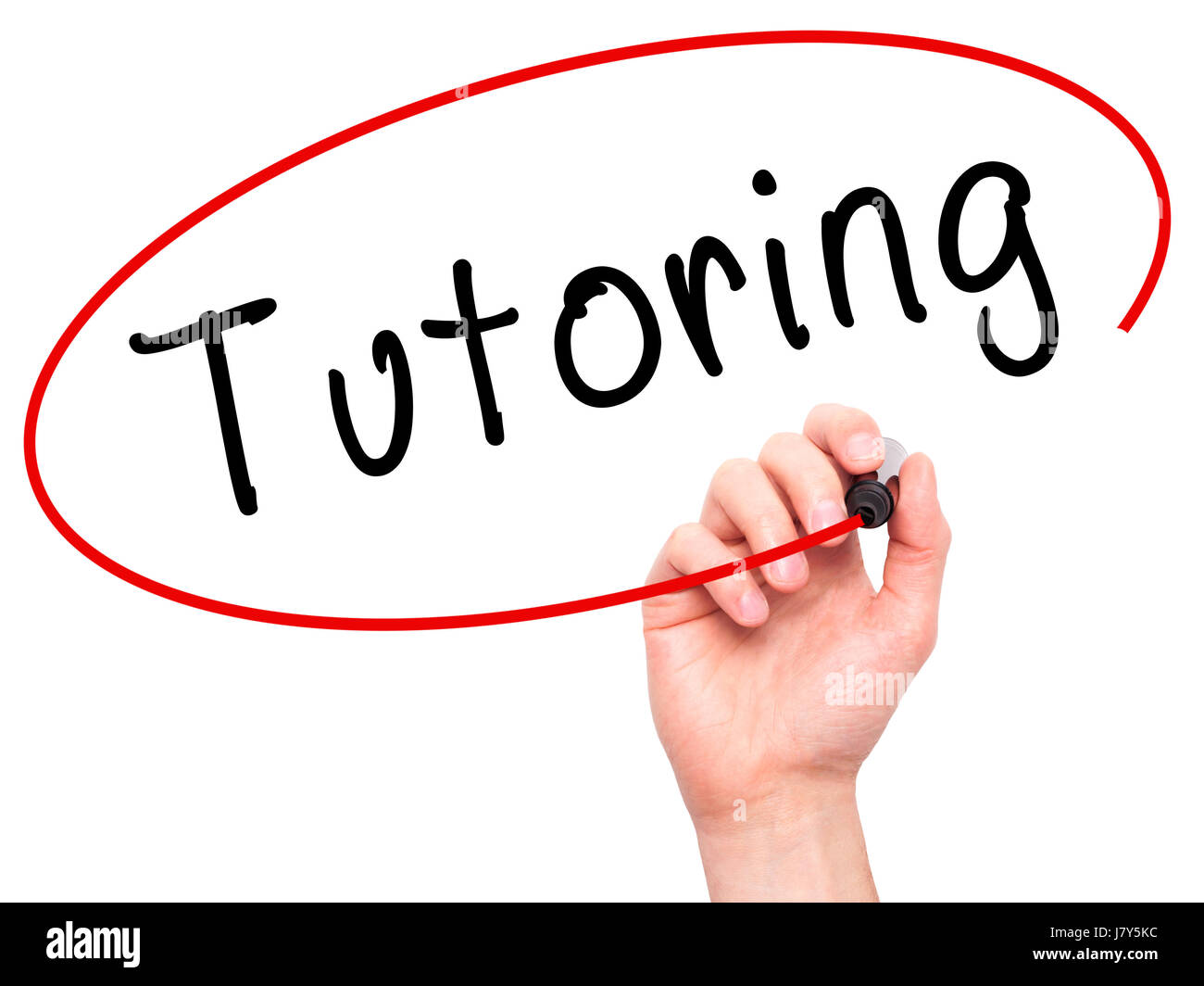 Man Hand writing Tutoring with black marker on visual screen. Isolated ...