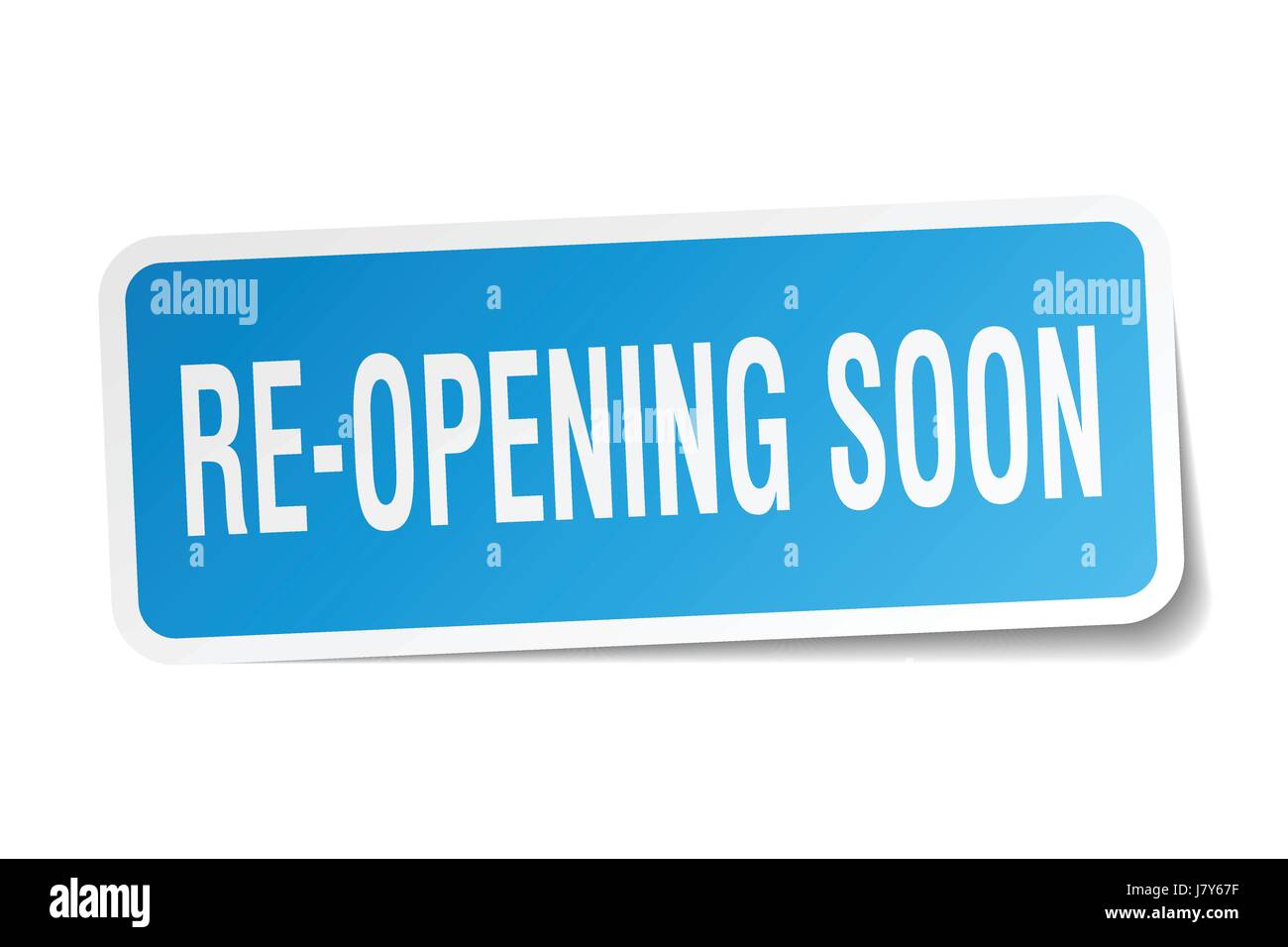 re-opening soon square sticker on white Stock Vector Image & Art - Alamy