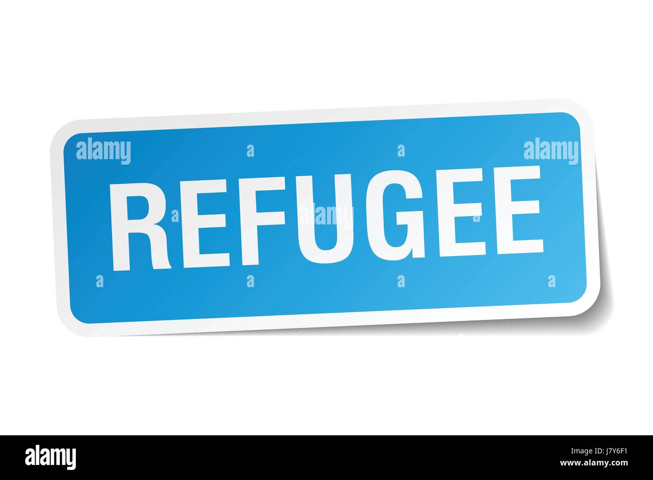 refugee square sticker on white Stock Vector Image & Art - Alamy
