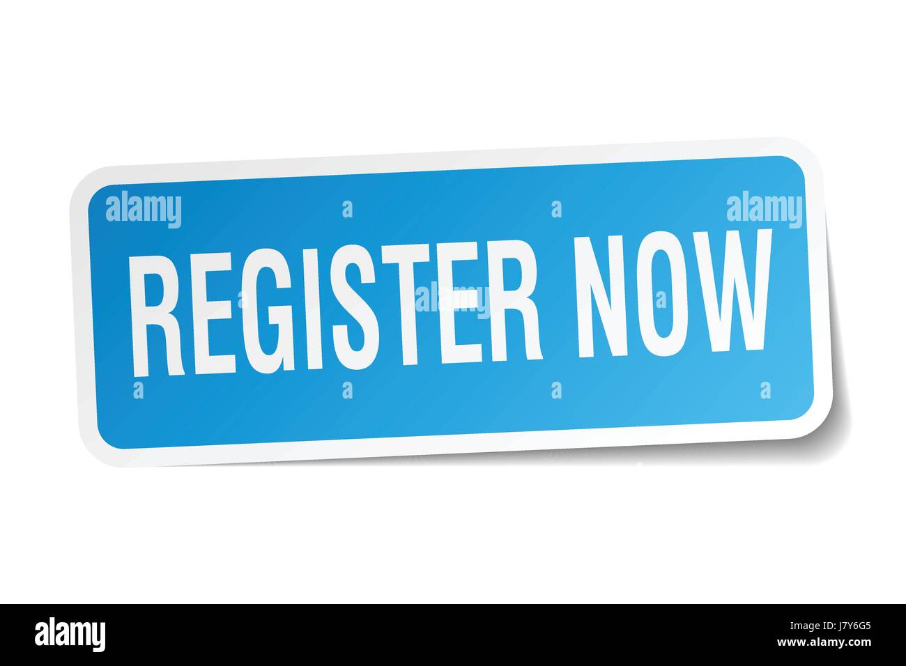 register now square sticker on white Stock Vector Image & Art - Alamy