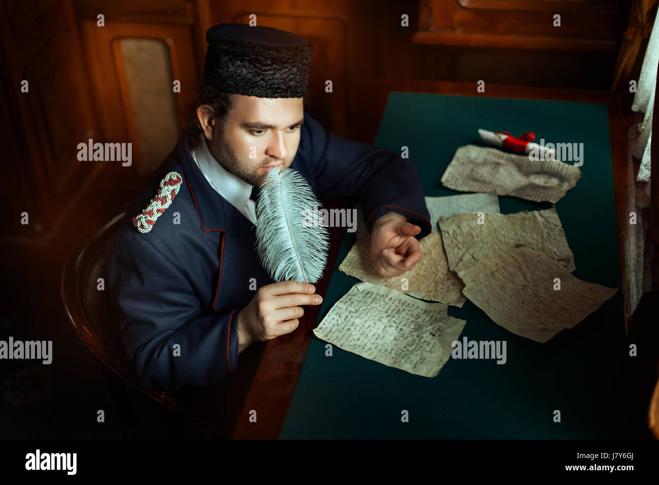 Man reading manuscript hi-res stock photography and images - Alamy