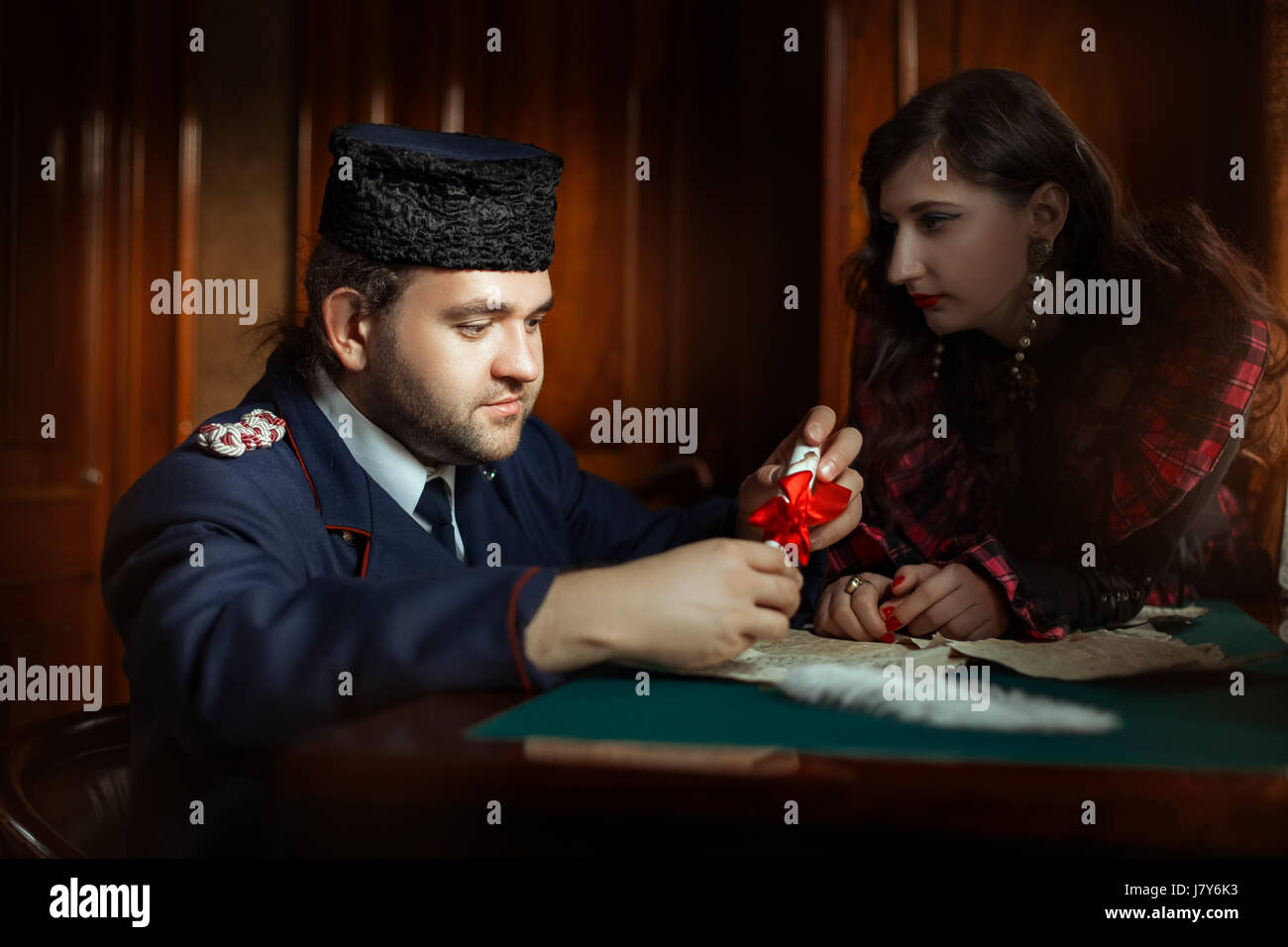 Woman reading a scroll hi-res stock photography and images - Alamy