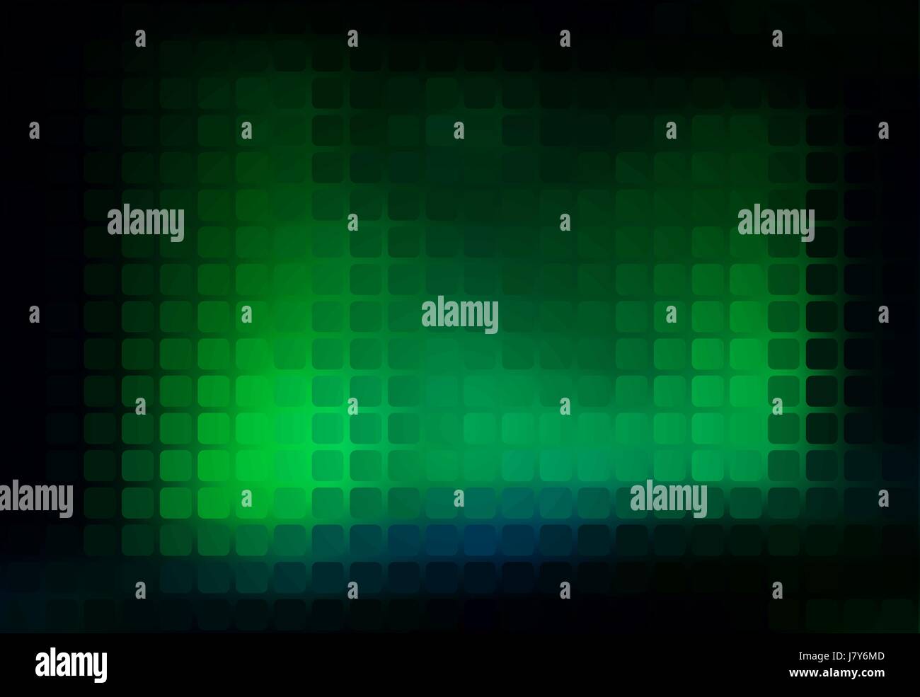 Glowing neon green vector abstract rounded corners square tiles mosaic ...