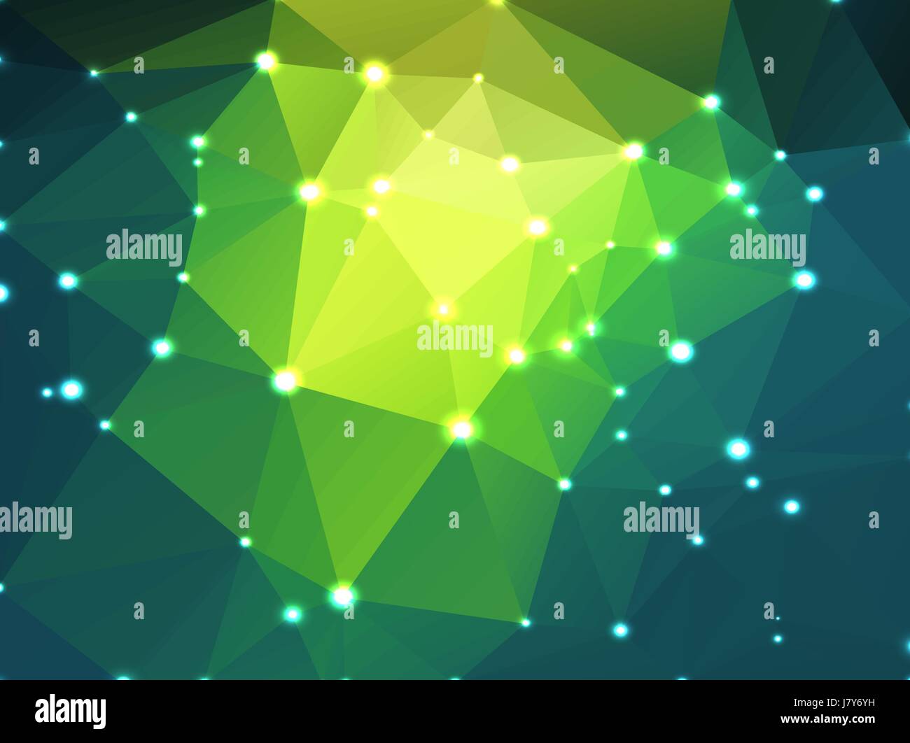 Bright yellow green abstract low poly geometric background with ...