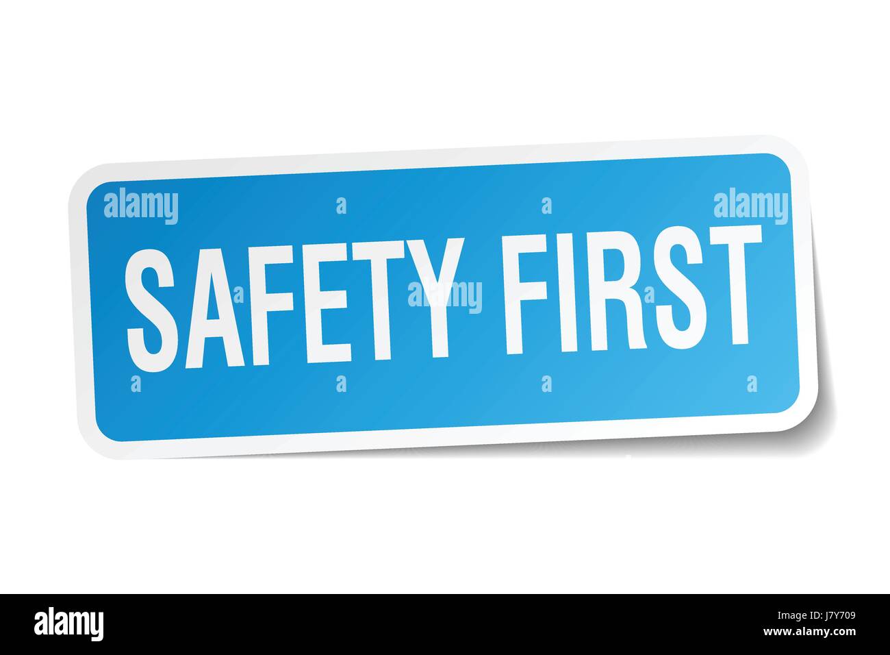 safety first square sticker on white Stock Vector Image & Art - Alamy