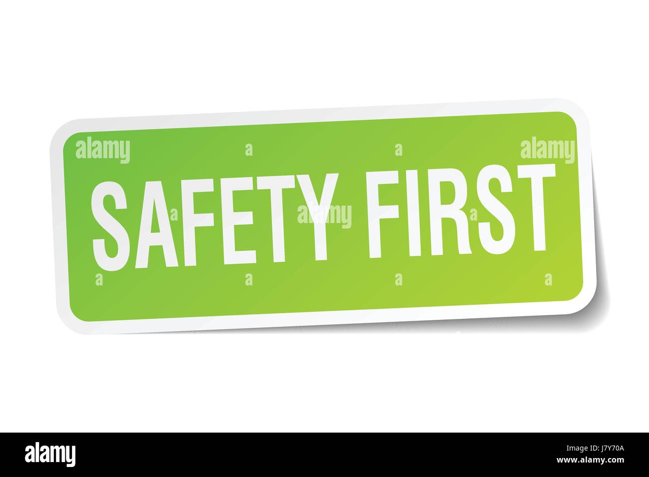safety first square sticker on white Stock Vector Image & Art - Alamy