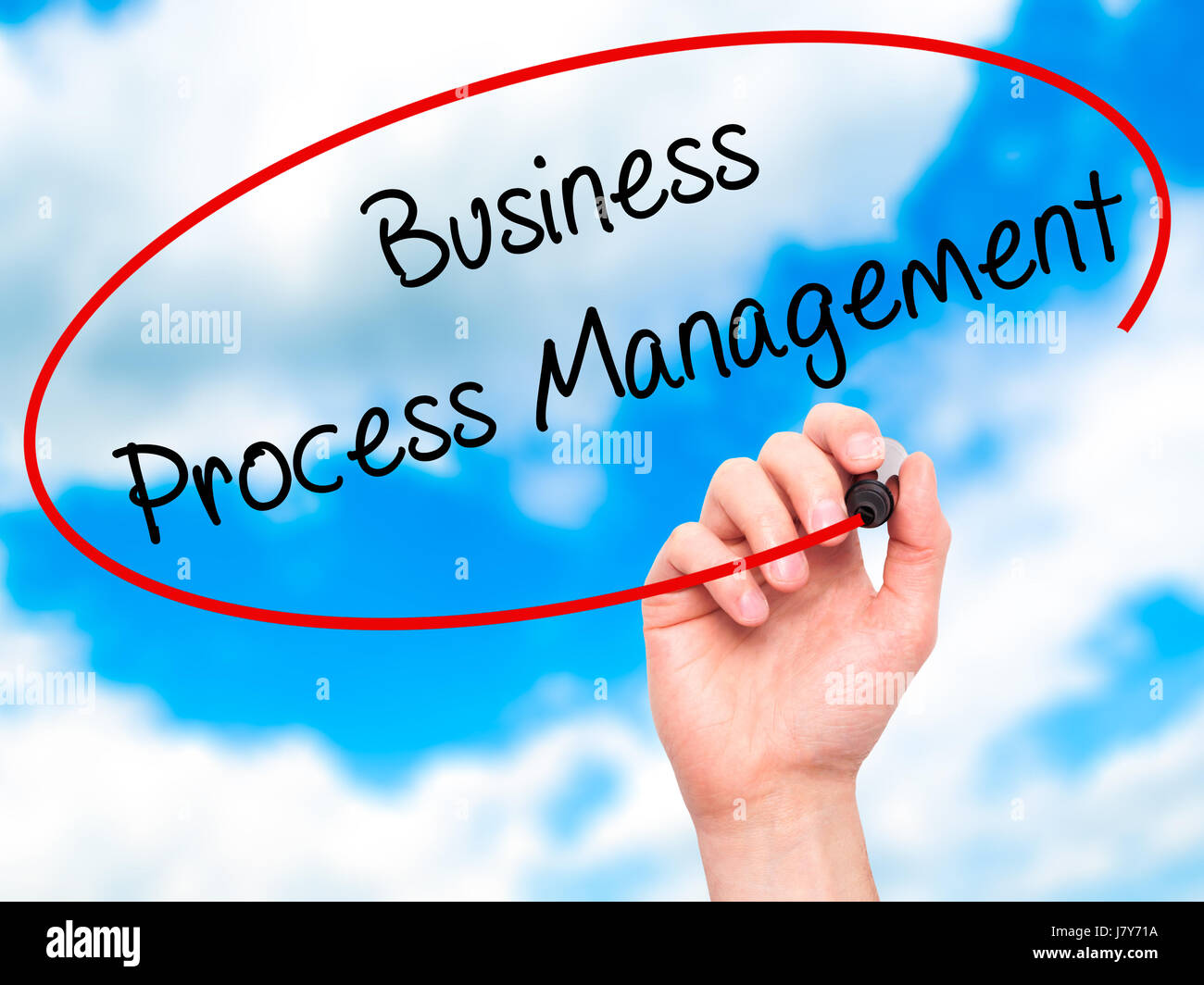 Man Hand writing Business Process Management with black marker on ...