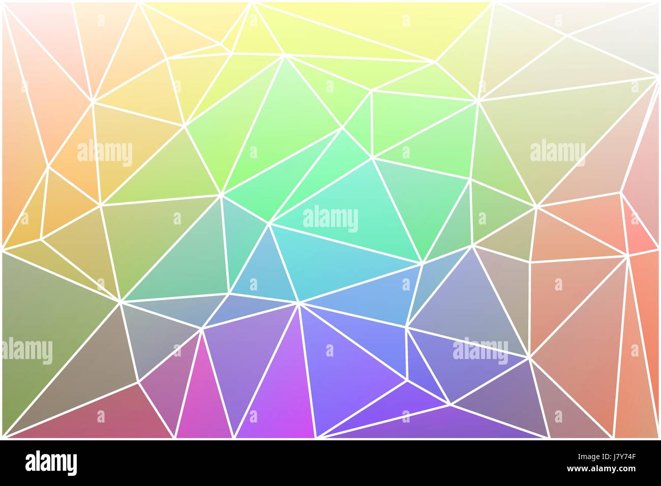 Light rainbow abstract low poly geometric background with white ...