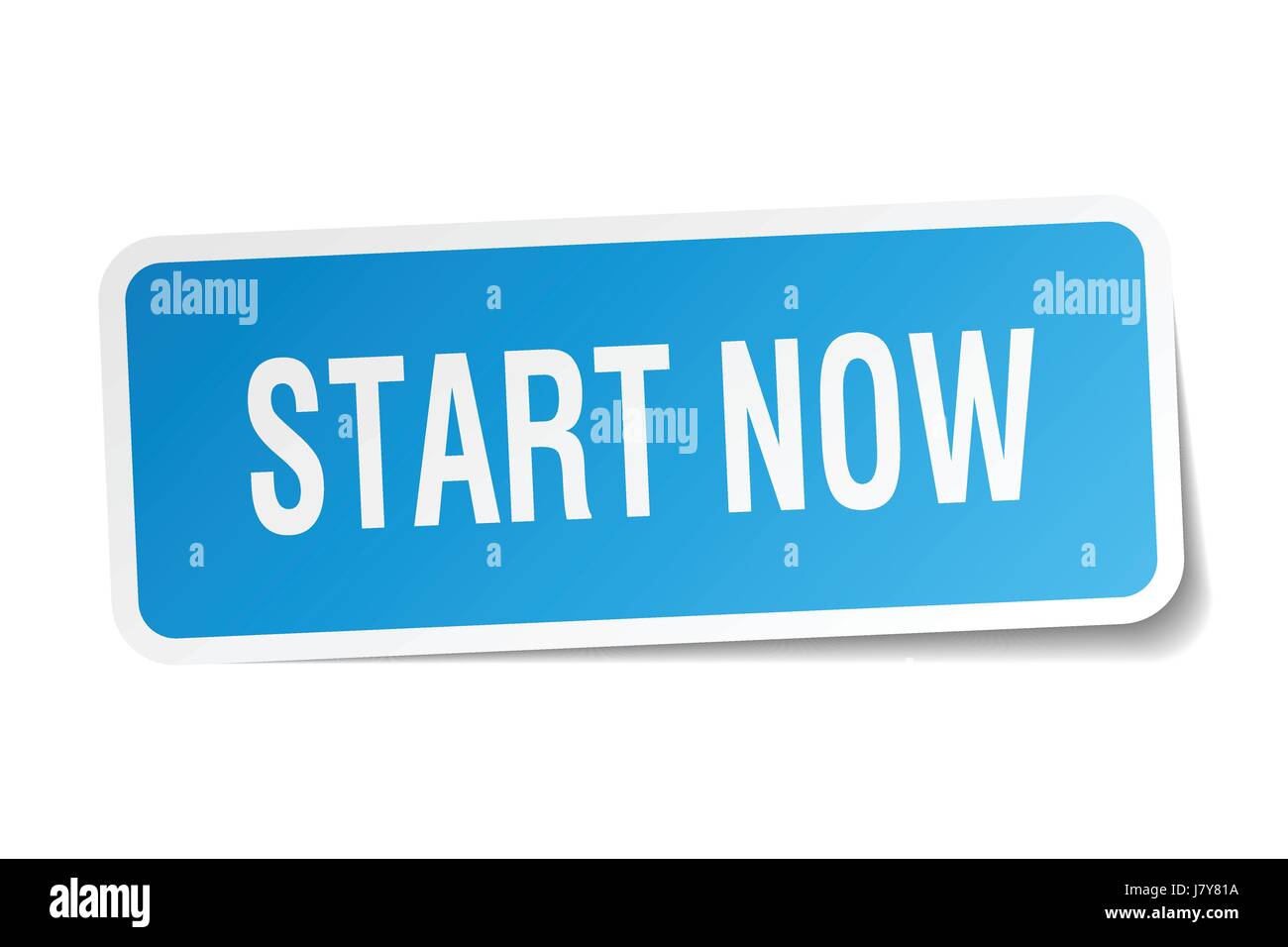start now square sticker on white Stock Vector Image & Art - Alamy