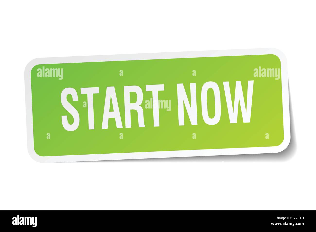 start now square sticker on white Stock Vector Image & Art - Alamy