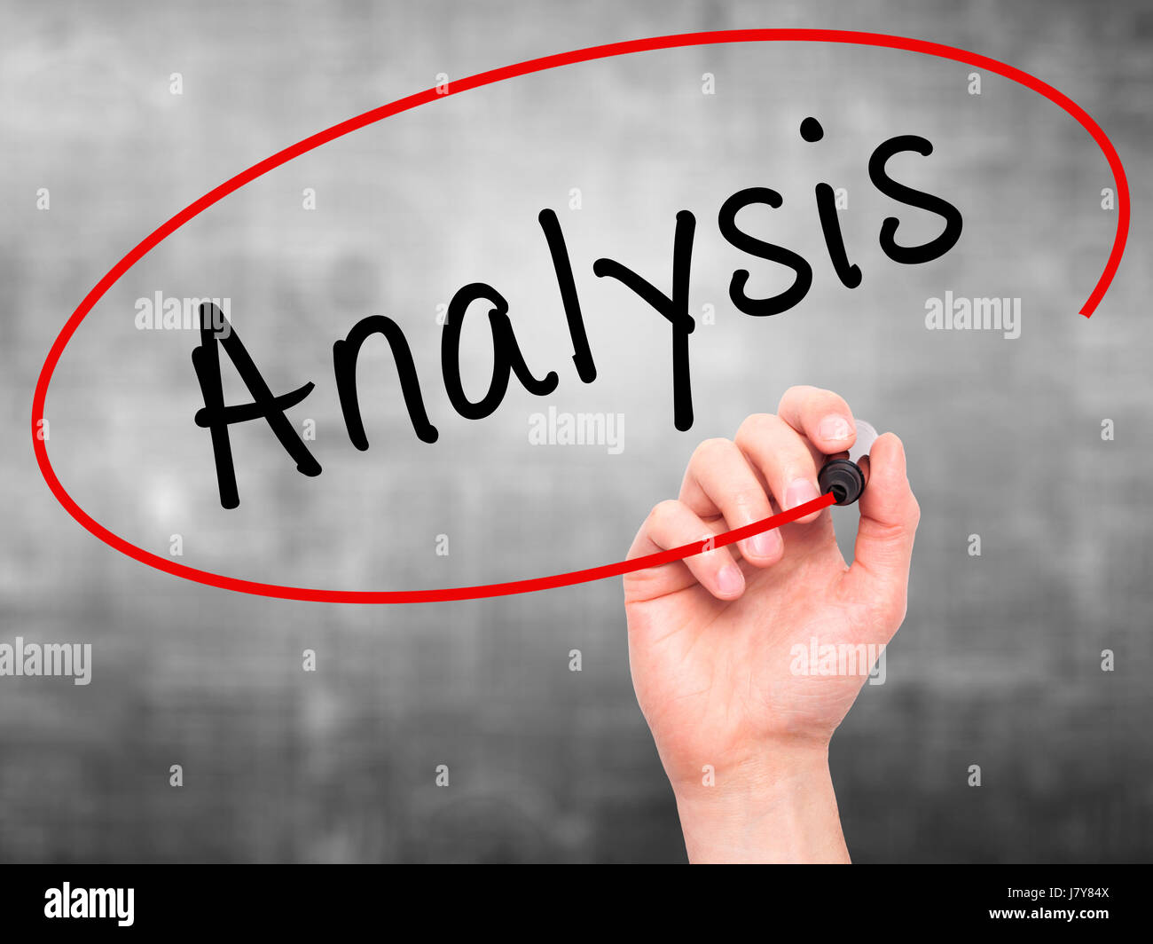 Man hand writing Analysis with marker on visual screen. Business ...