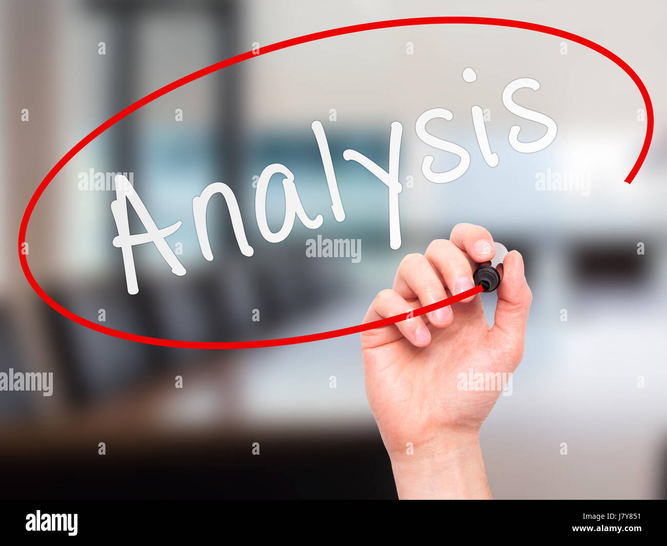 Man hand writing Analysis with marker on visual screen. Business ...