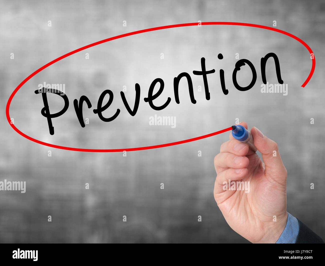 Man Hand writing Prevention with marker on visual screen. Business ...