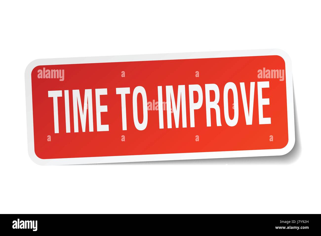 time to improve square sticker on white Stock Vector Image & Art - Alamy