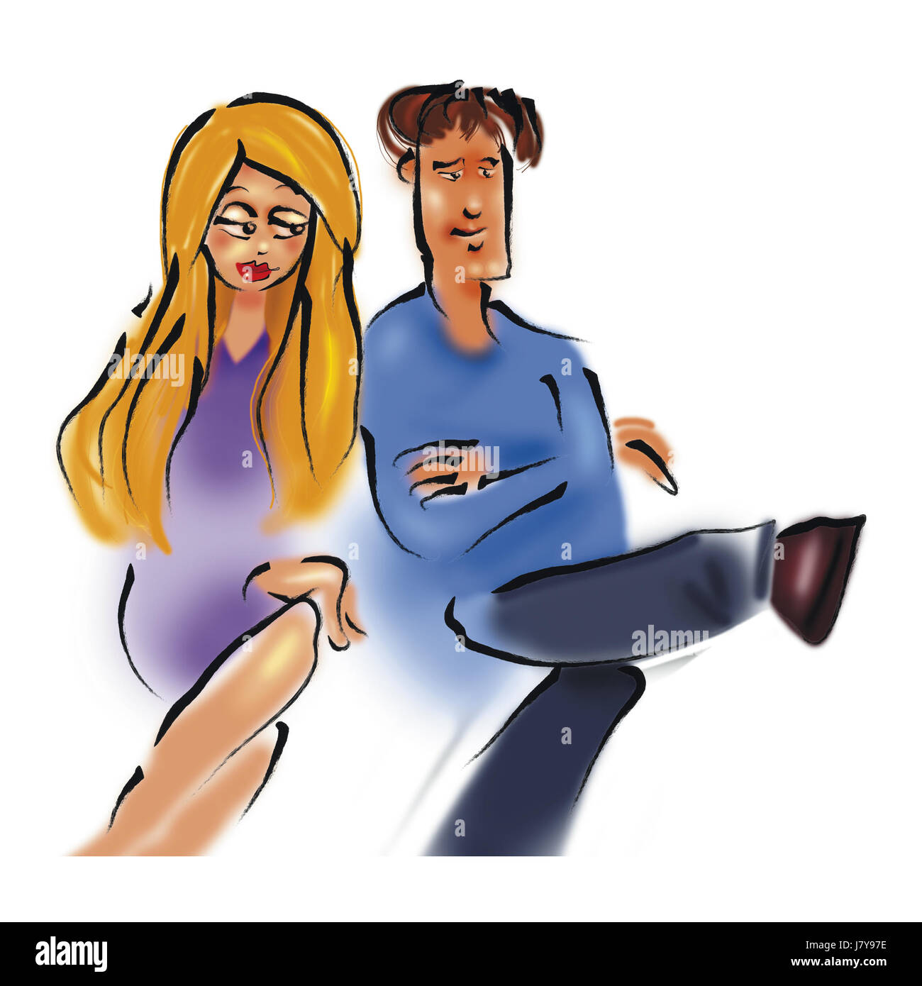 Comic illustration cartoon woman humans hi-res stock photography and ...