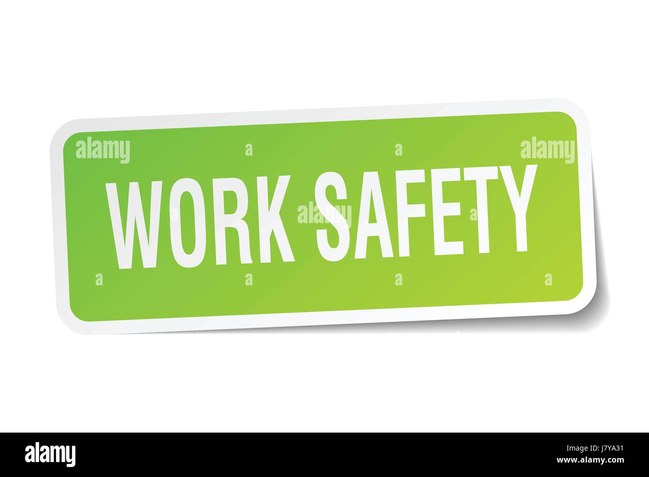 work safety square sticker on white Stock Vector Image & Art - Alamy