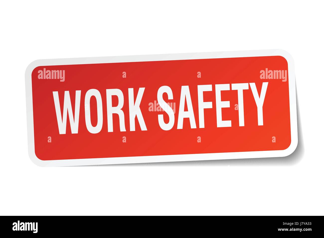 work safety square sticker on white Stock Vector Image & Art - Alamy