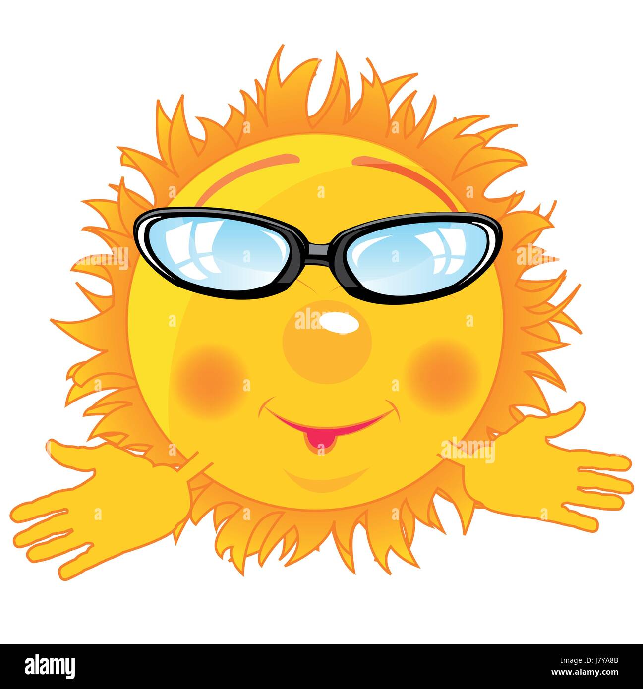 Cartoon sun bespectacled Stock Vector Image & Art - Alamy