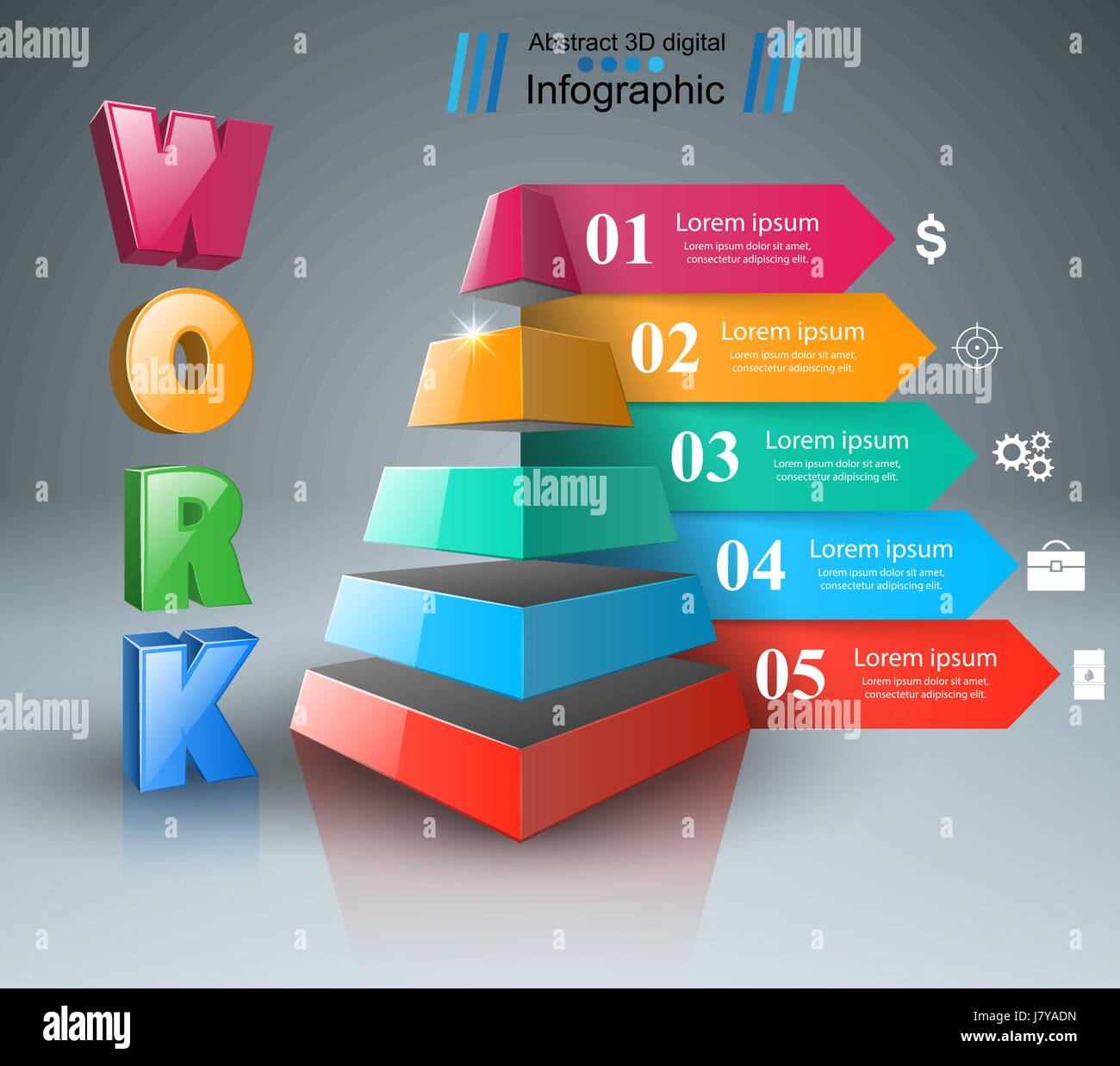 Abstract Infographic. Work icon Stock Vector Image & Art - Alamy