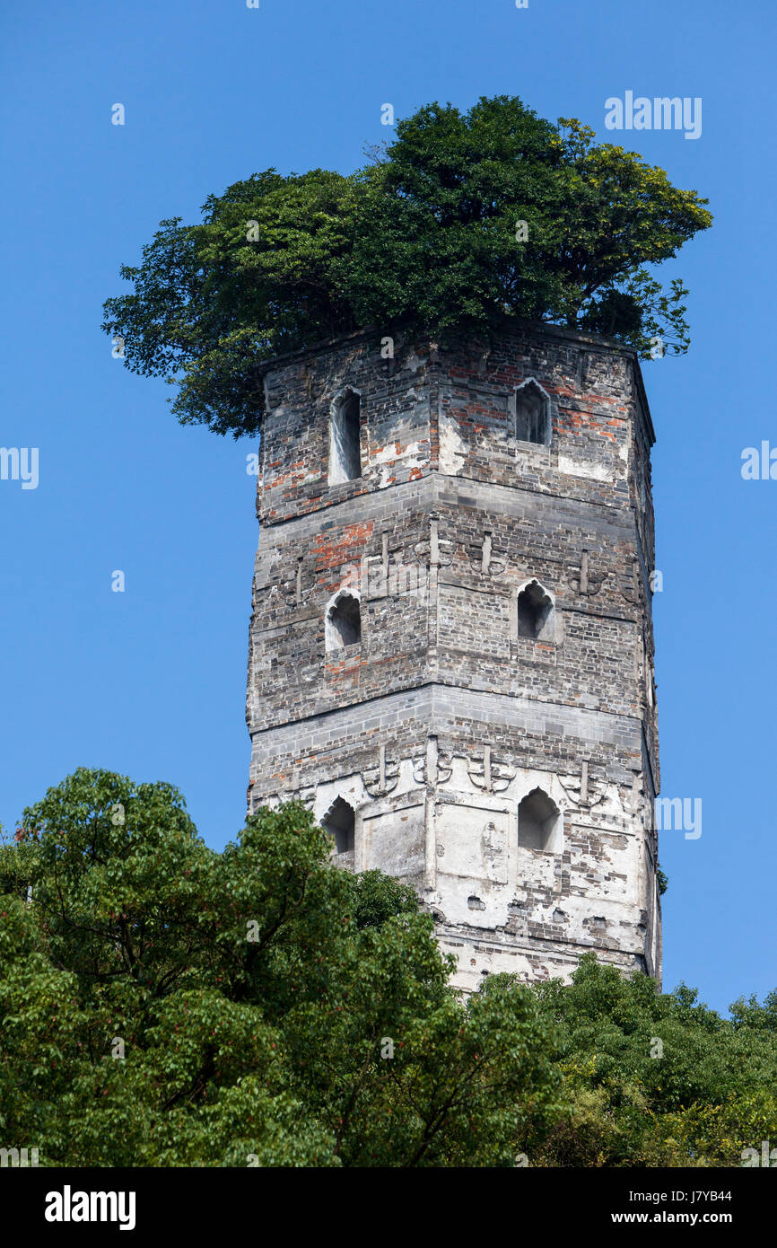 Wenzhou, Zhejiang, China. Jiangxin Island. East Pagoda, rebuilt 1141 ...