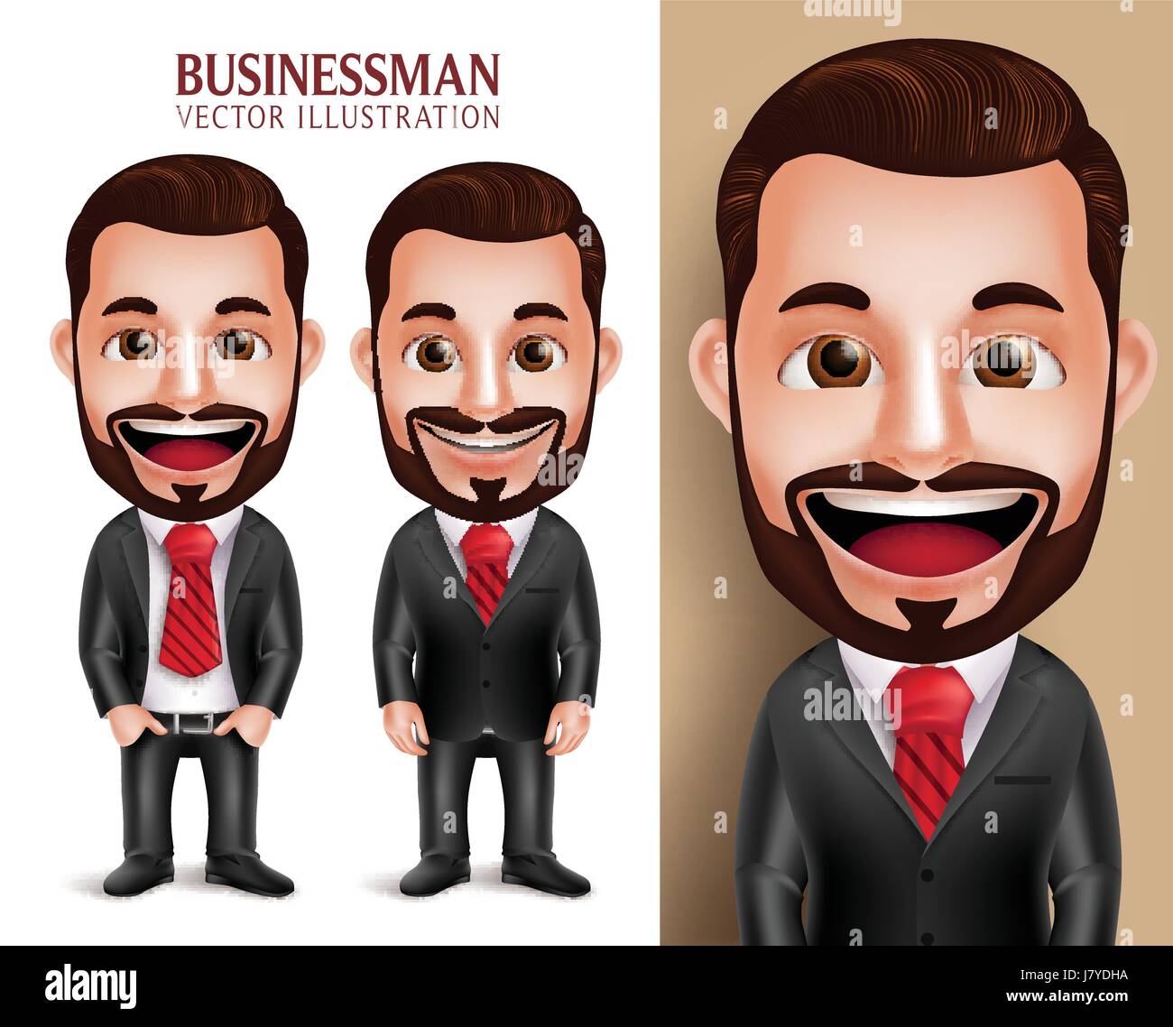 Professional Business Man Vector Character Happy in Attractive ...