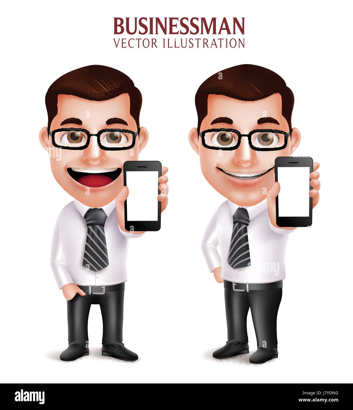 Vector Professional Business Man Vector Character Holding Mobile Phone ...
